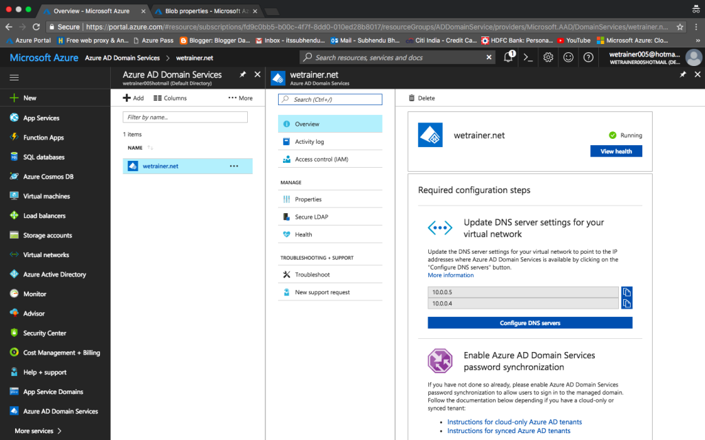 Azure AD Domain Service – ADDS in Azure PaaS – Subhendu's Blog